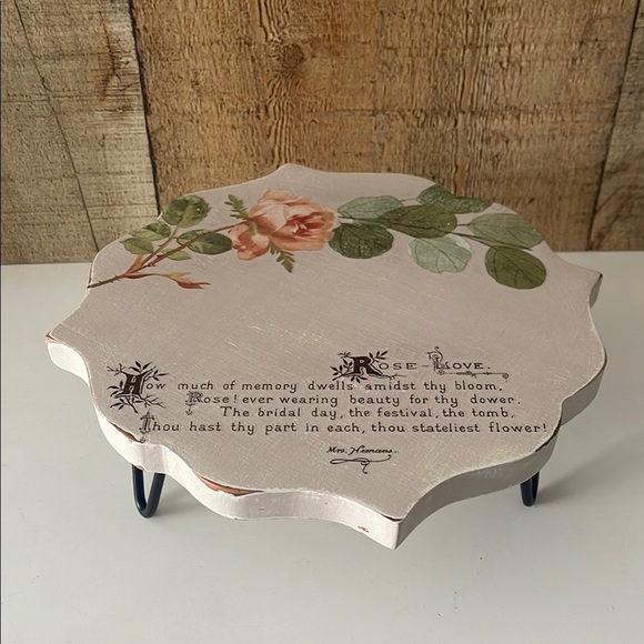 Upcycled | Accents | Upcycled Floral Decorative Standriser With Poem ...
